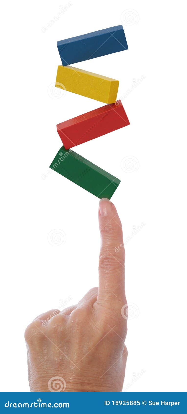 Hand Balancing Blocks on Finger Stock Image - Image of colors, colorful ...