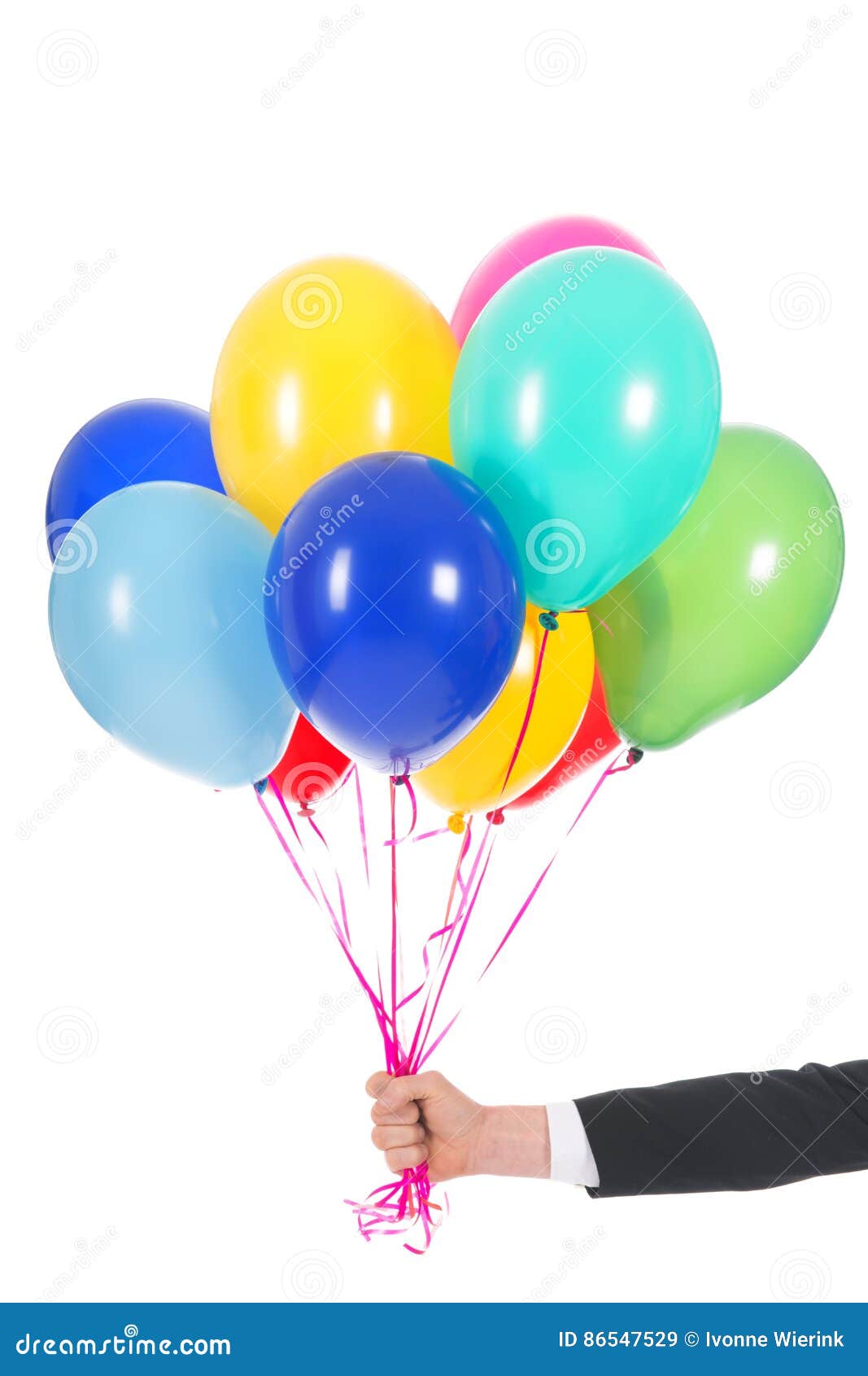 Hand with balloons stock image. Image of party, business - 86547529