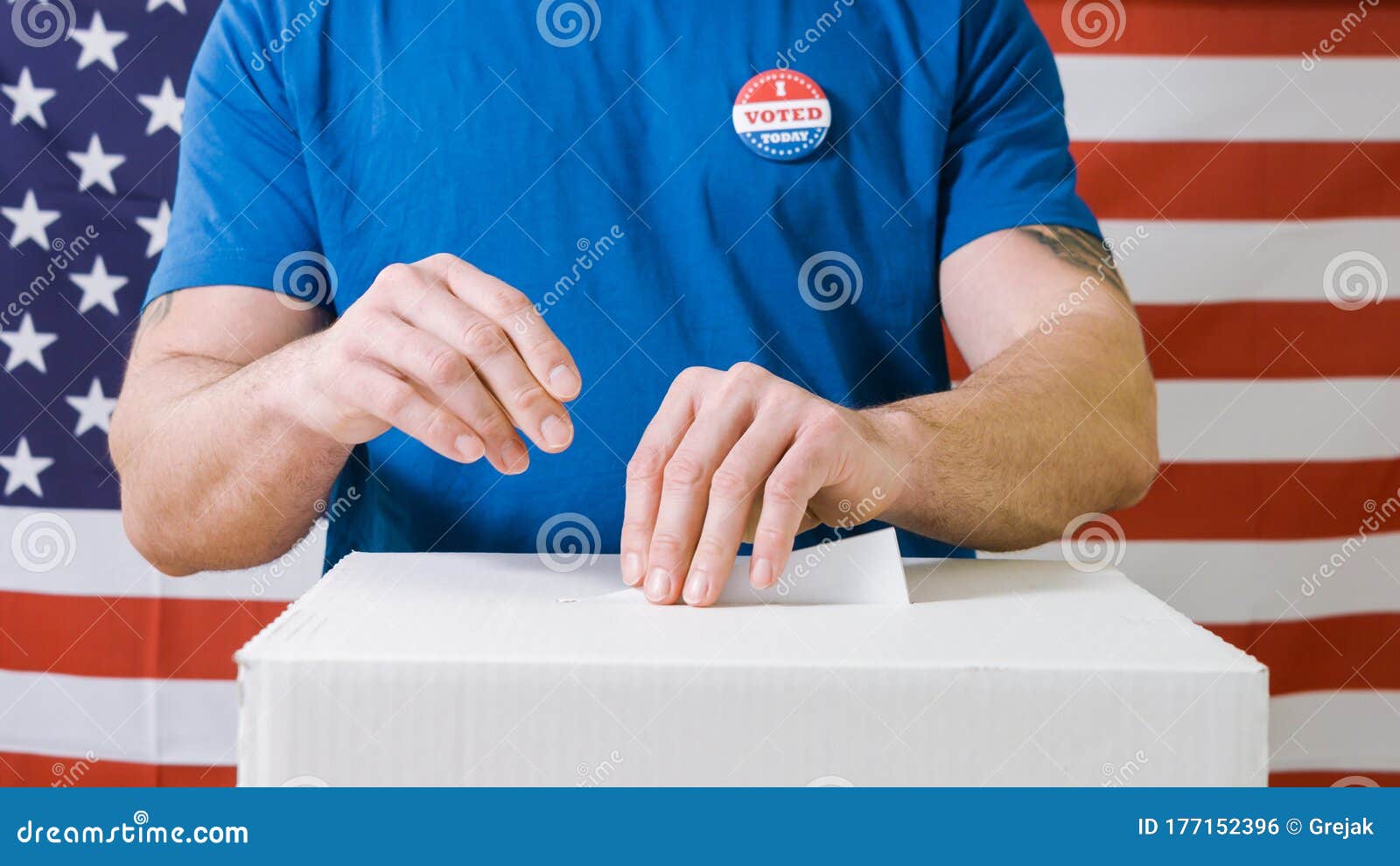 Hand with Ballot and Box in USA Stock Photo - Image of democratic ...