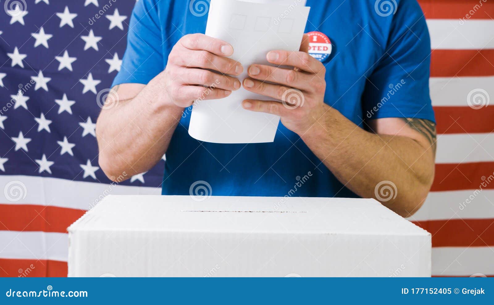 Hand with Ballot and Box in USA Stock Image - Image of national ...