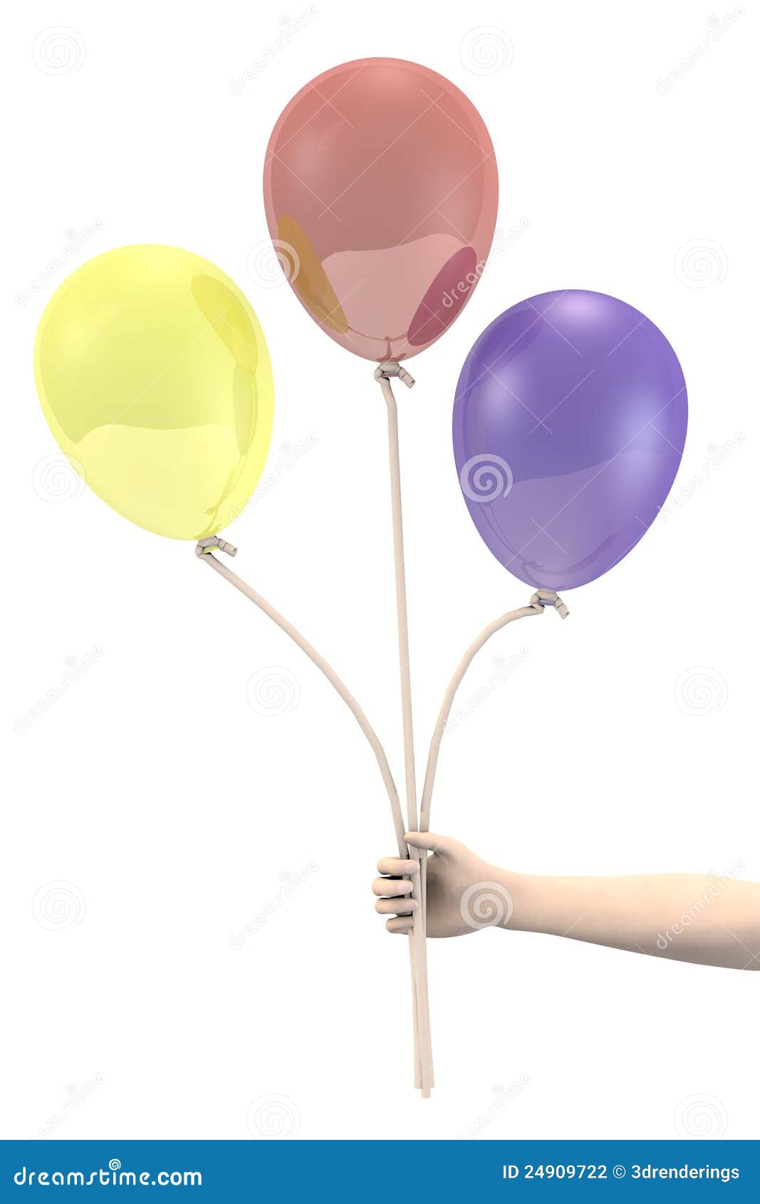 Hand with baloons stock illustration. Illustration of male - 24909722
