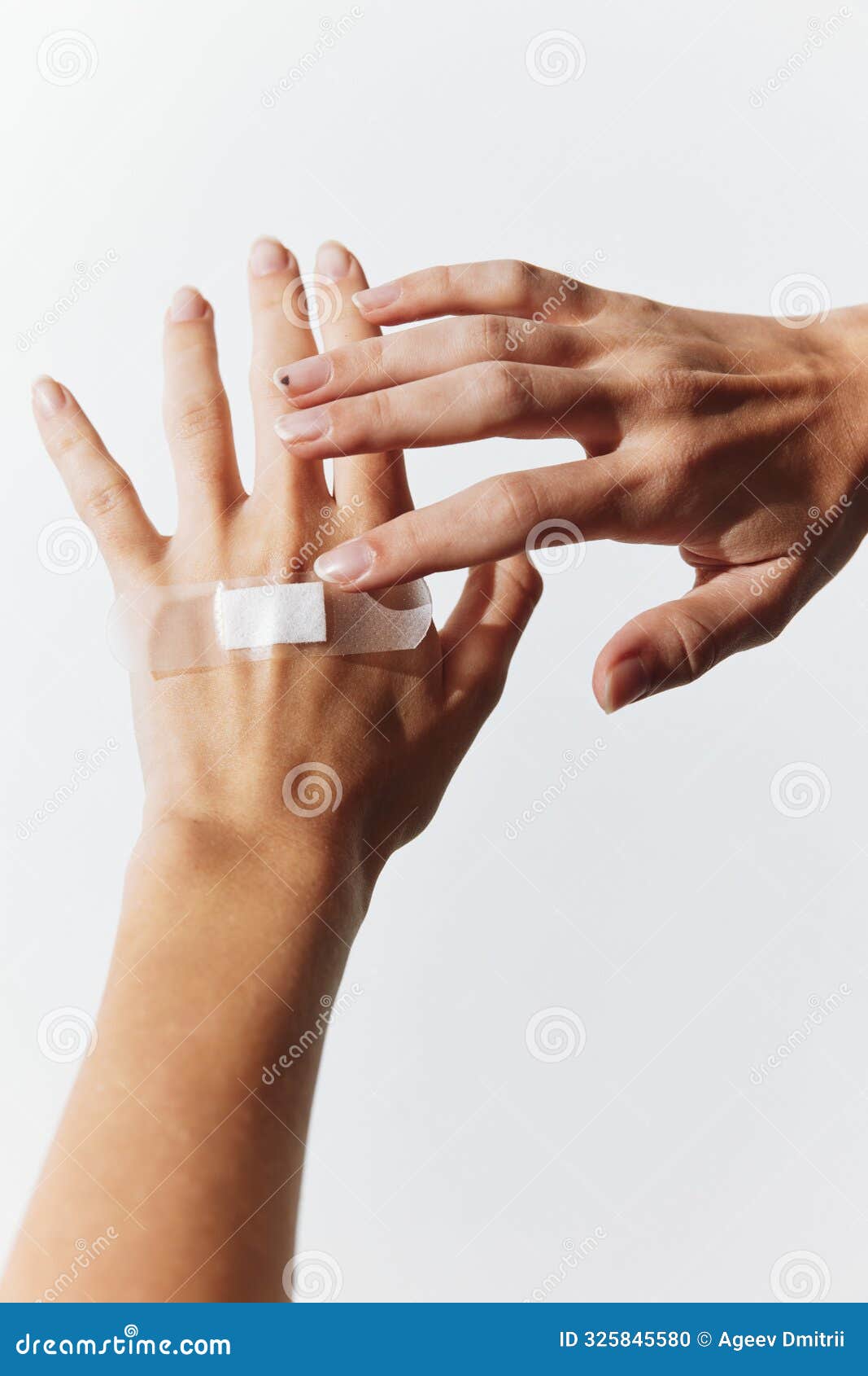 Hand with Bandage Being Reached for by Another Hand Stock Photo - Image ...