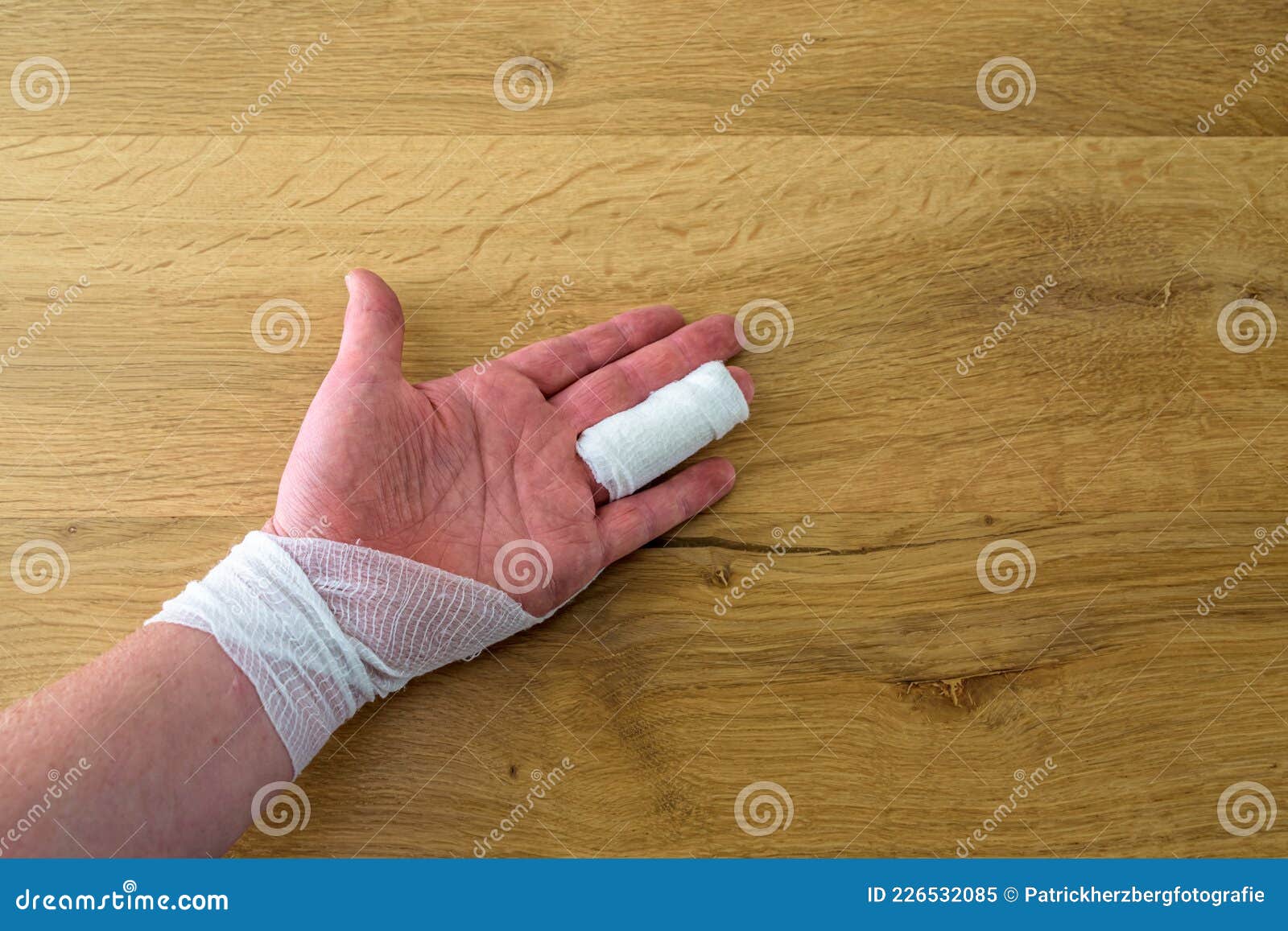 Hand with bandage stock image. Image of accident, pain - 226532085