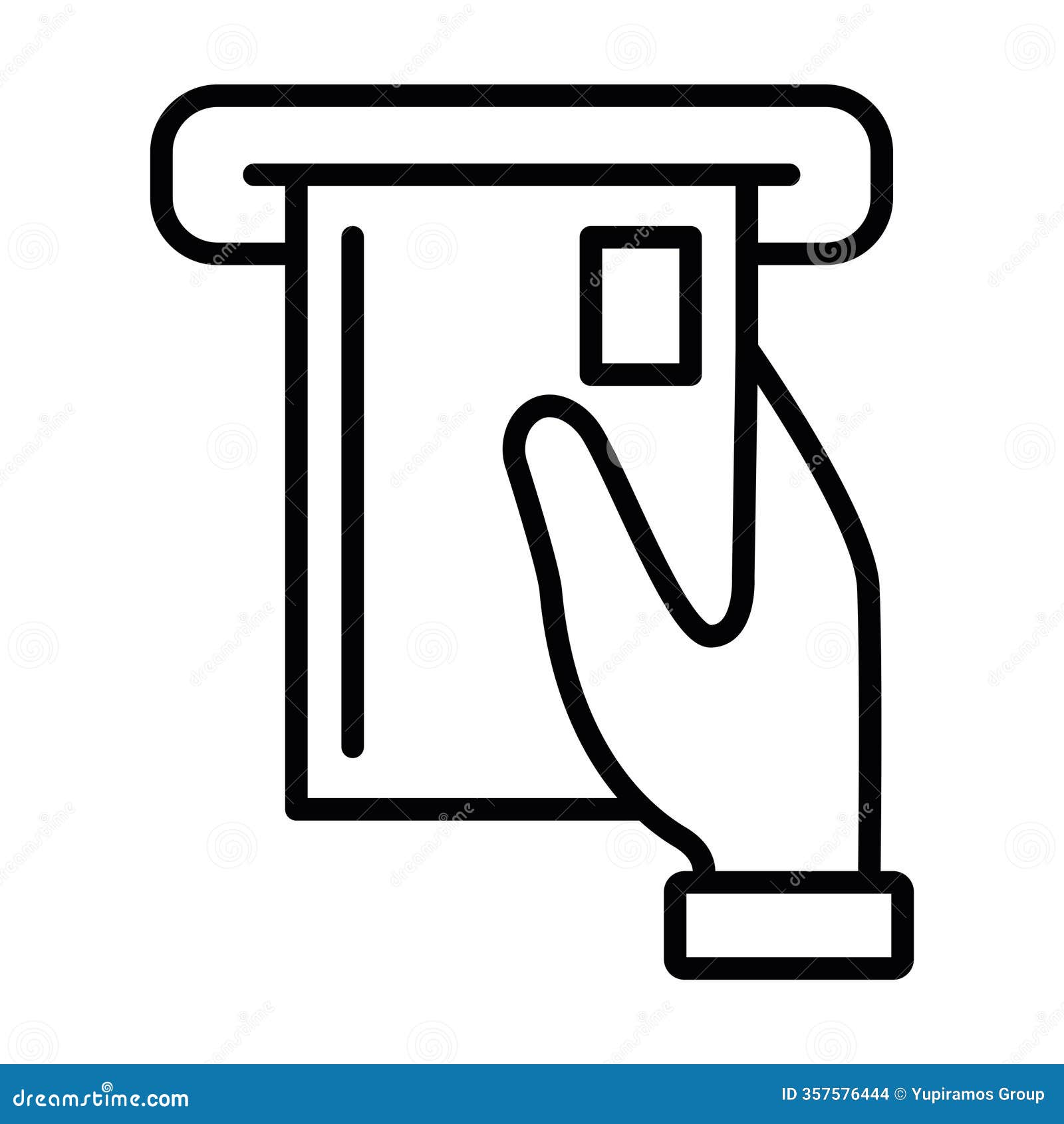 Hand with Bank Card Icon Line Stock Illustration - Illustration of ...