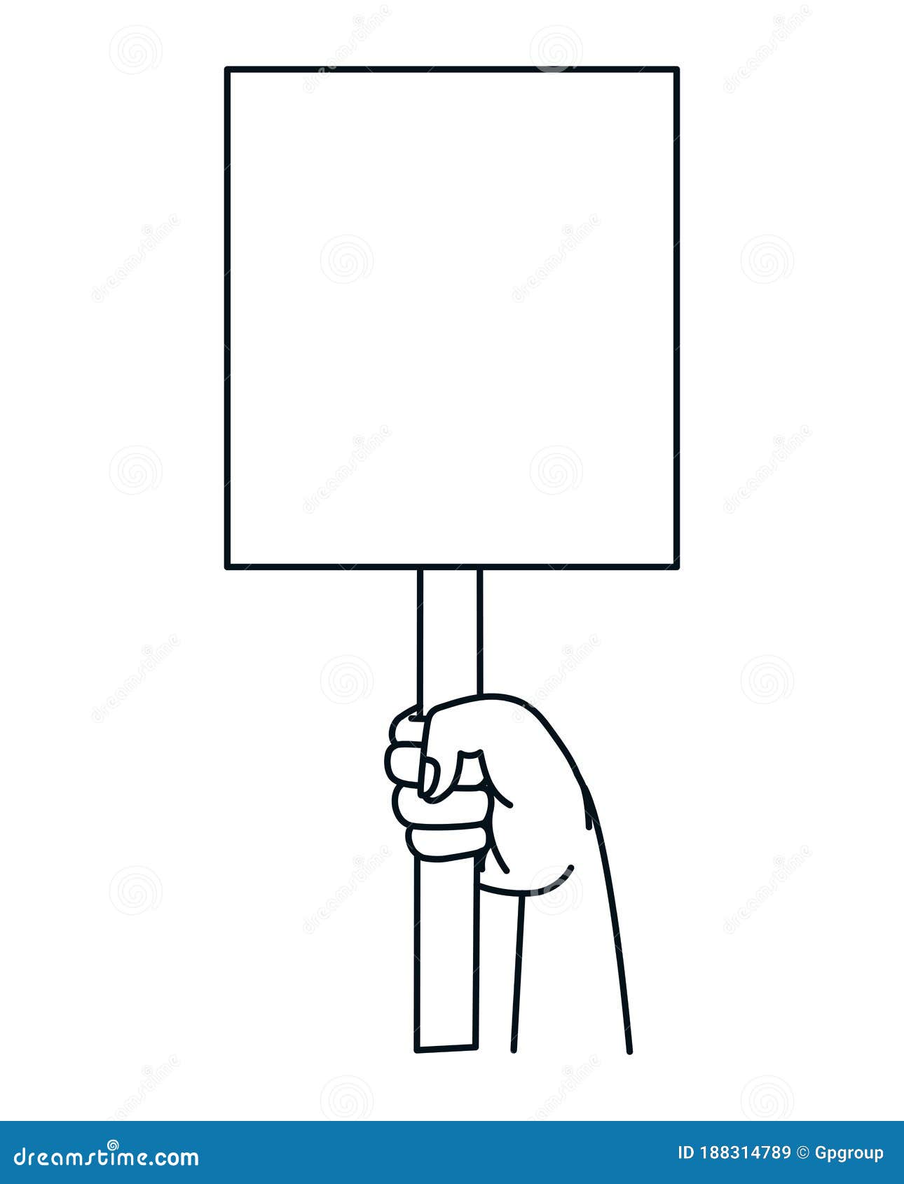 Hand with Banner Board Vector Design Stock Vector - Illustration of ...