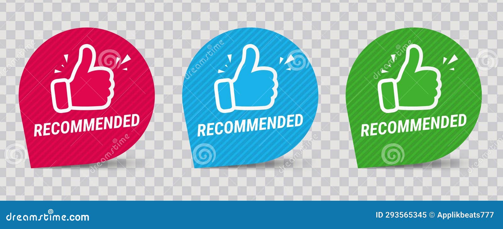 Hand Banner Recommended with Transparent Background Stock Vector ...