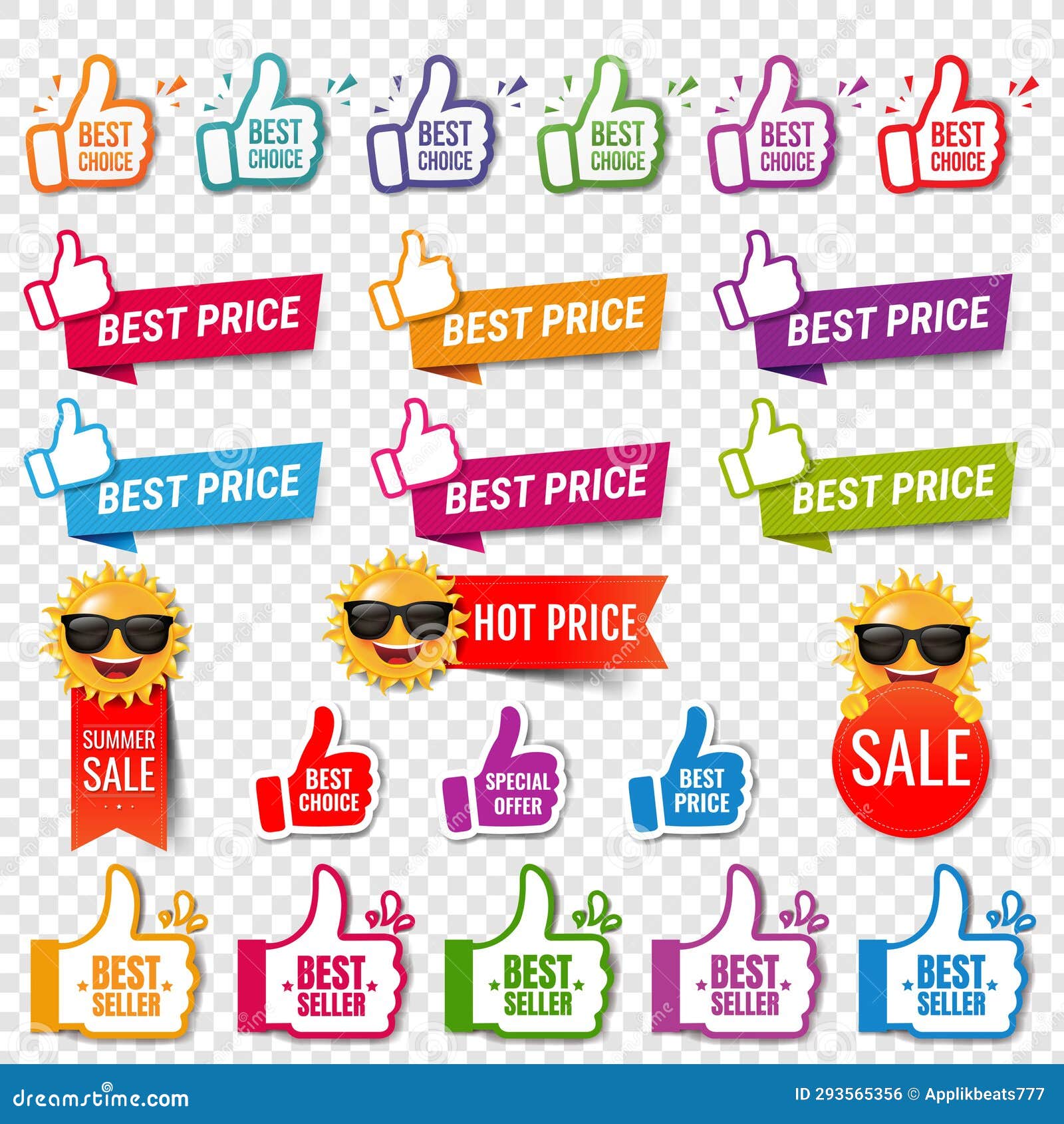 Hand Banner Recommended with Transparent Background Stock Vector ...