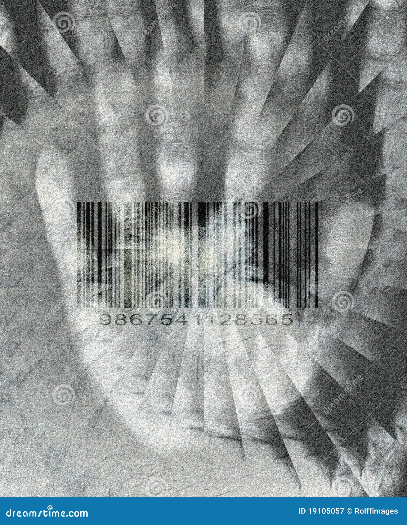 Hand Barcode stock illustration. Illustration of finger - 19105057