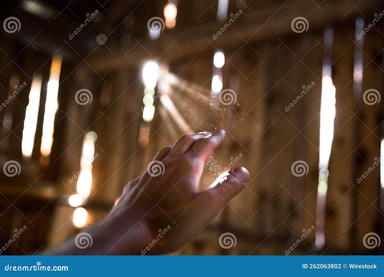 Hand in a Barn Reaching for a Light Stock Photo - Image of wooden ...
