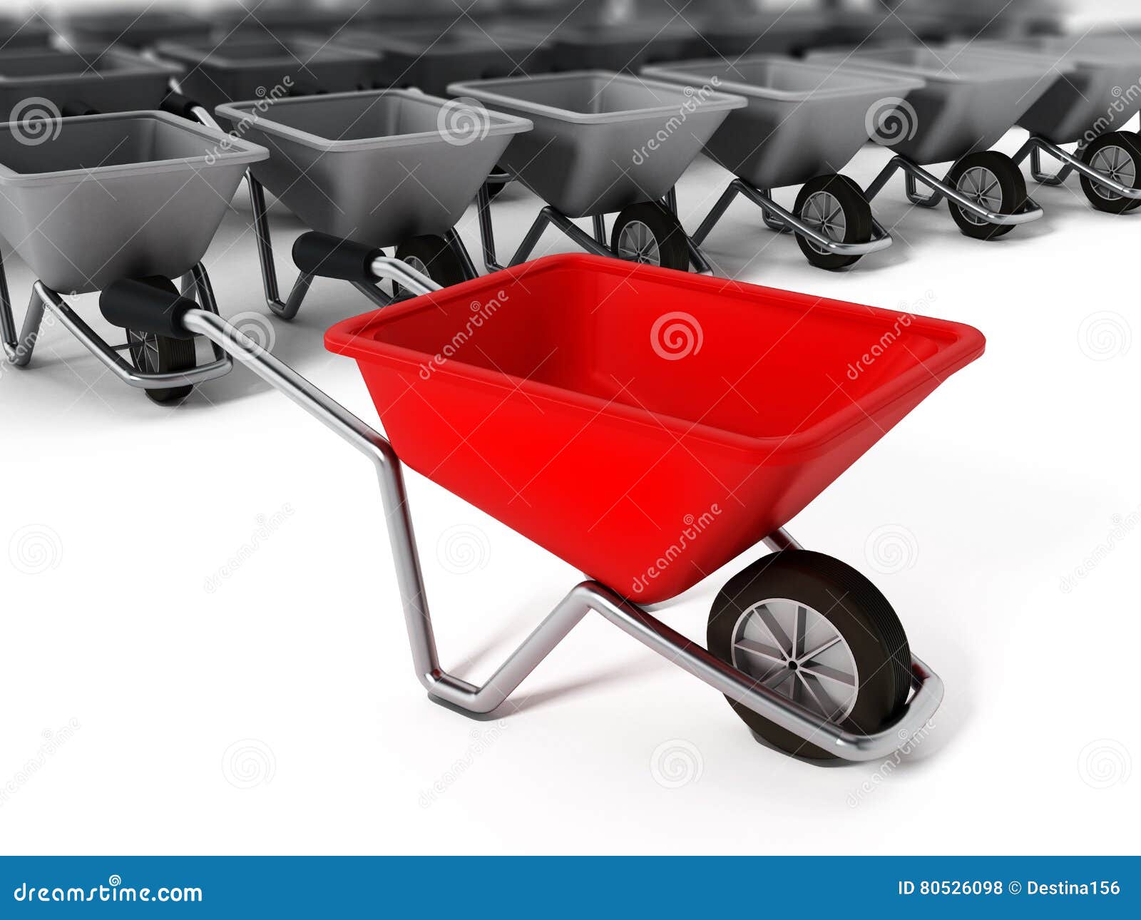 Hand Barrow Isolated On White Background. 3D Illustration ...