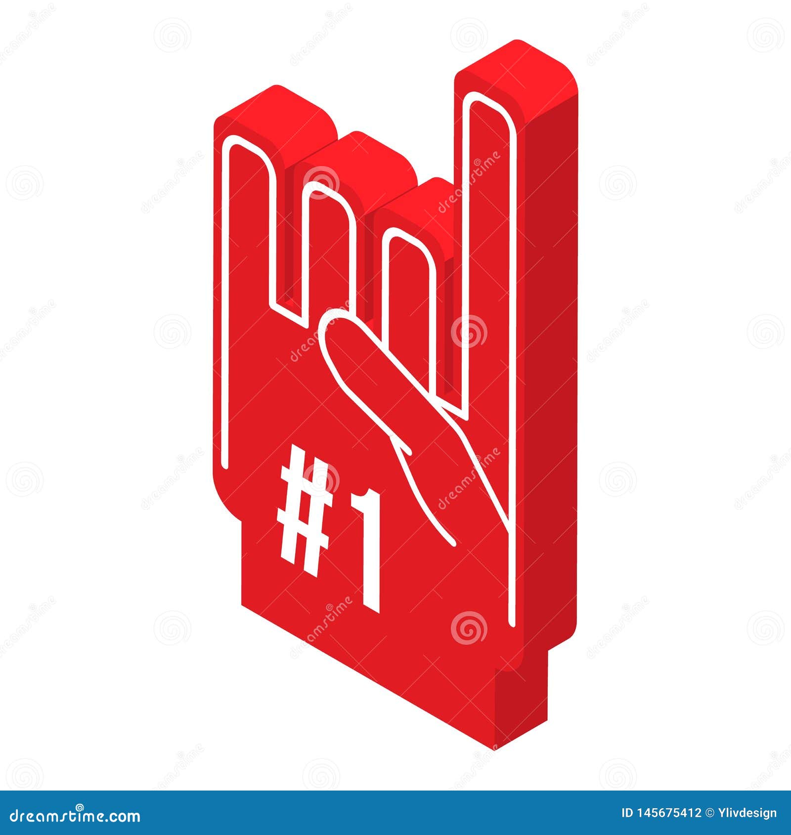 Hand Baseball Fan Icon, Isometric Style Stock Vector - Illustration of ...