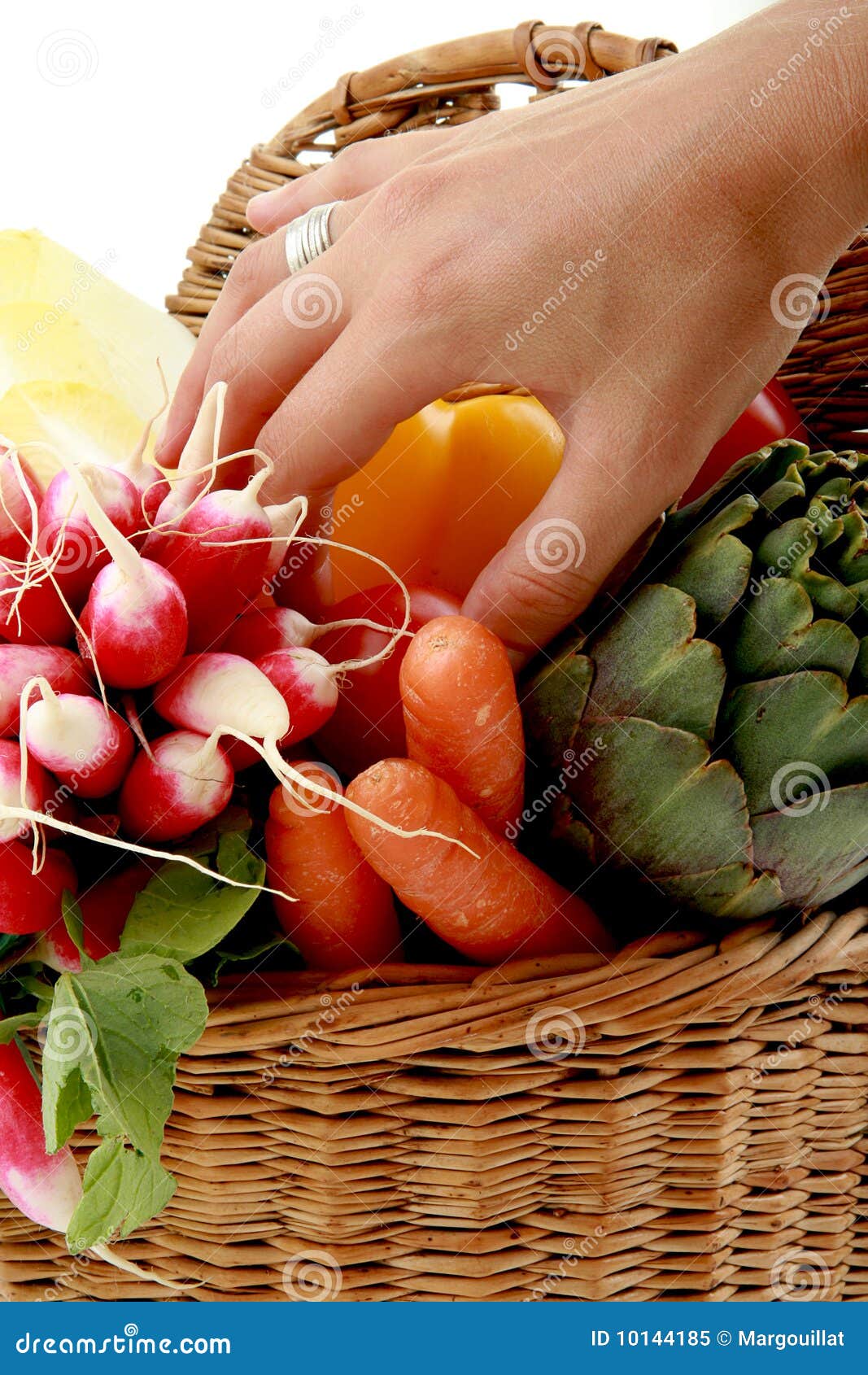 Hand in a Basket of Vegetables Stock Image - Image of diet, white: 10144185