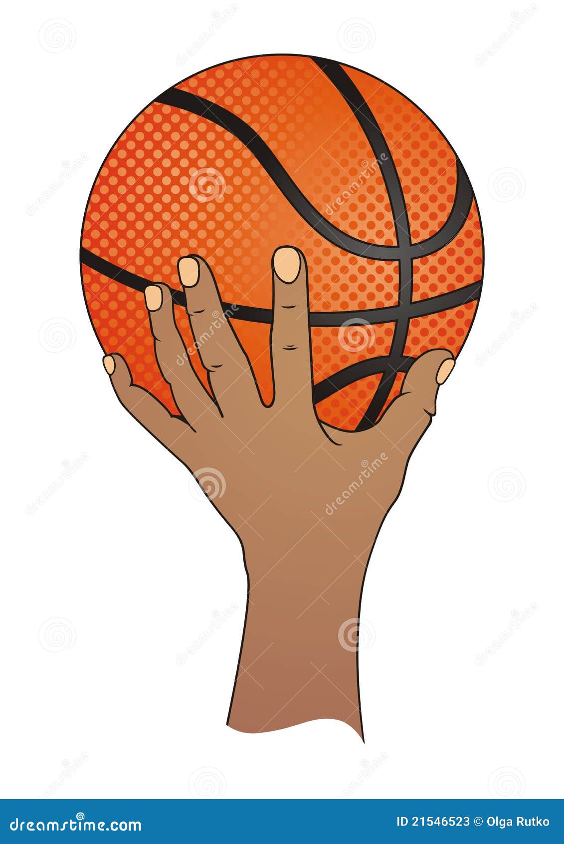 Hand with Basketball stock vector. Illustration of american - 21546523