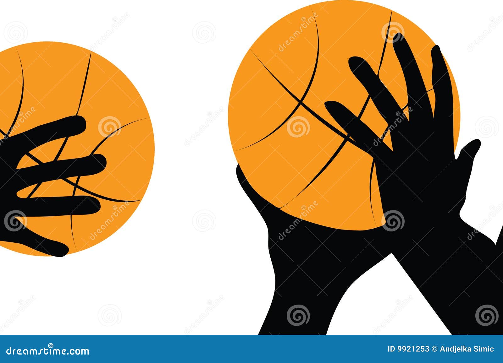 Hand and basketball stock vector. Illustration of ball - 9921253