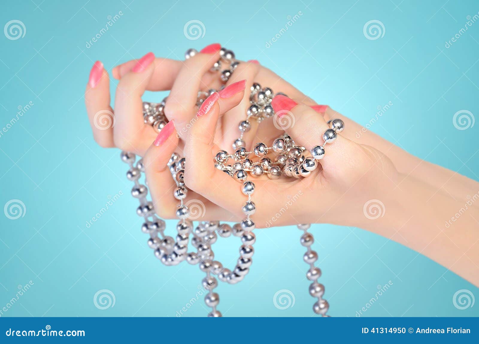 Hand with beads stock photo. Image of accessory, jewelery - 41314950