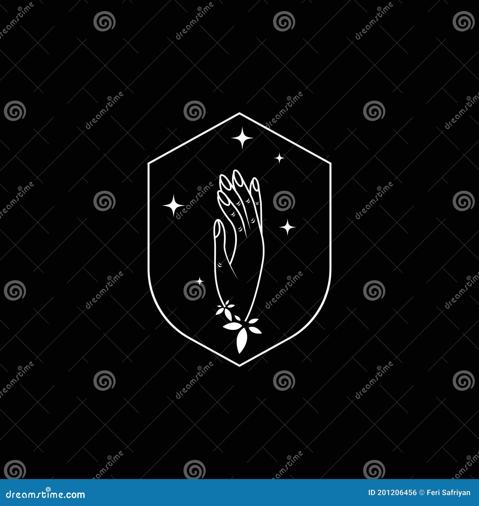 Hand beautiful logo stock vector. Illustration of filled - 201206456