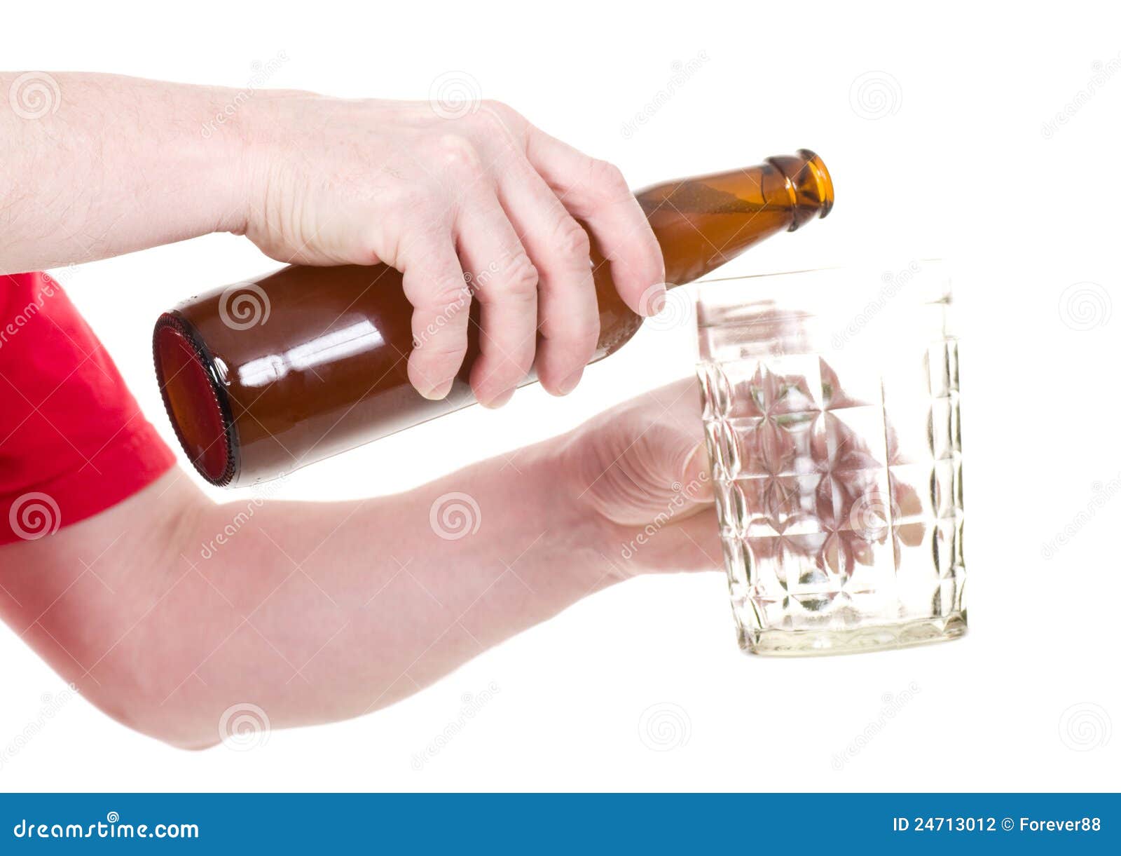 Hand with Beer Bottle Isolated Stock Photo - Image of alcohol, light ...
