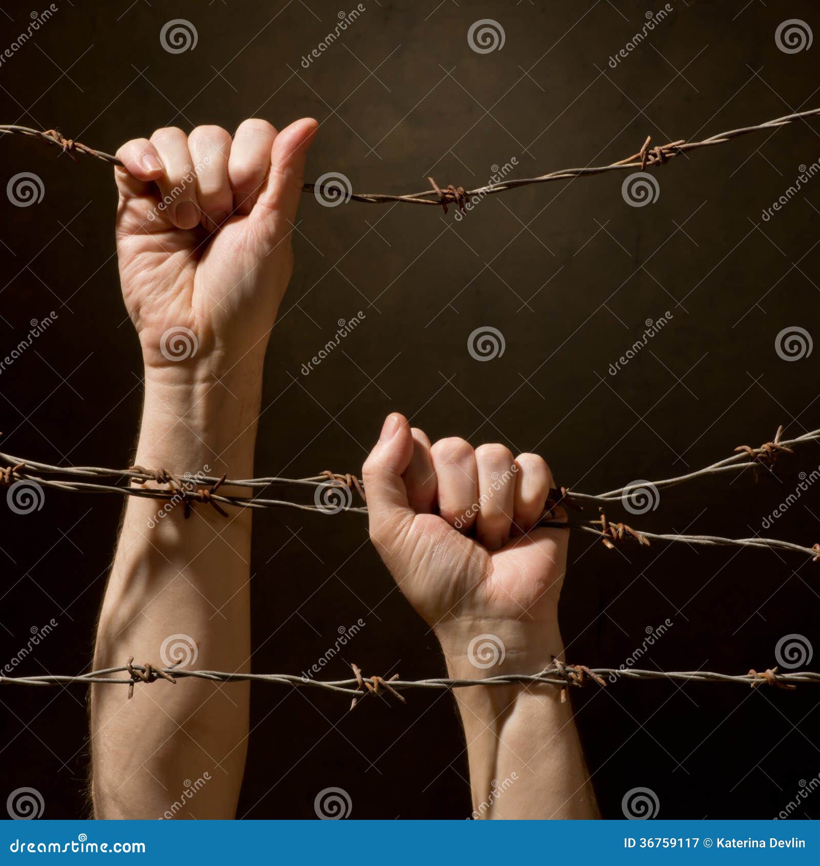 Hand behind barbed wire stock image. Image of freedom - 36759117
