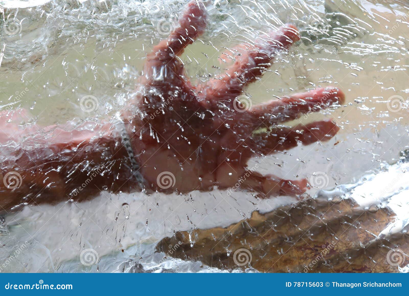 The Hand Behind the Ice Surface. Stock Image - Image of natural, frozen ...