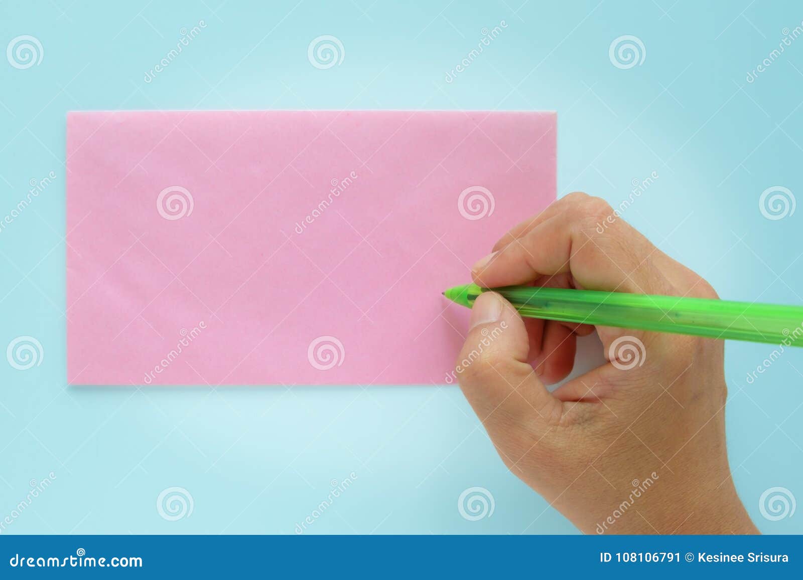 Hand Being Addressed on a Pink Envelope Stock Image - Image of human ...