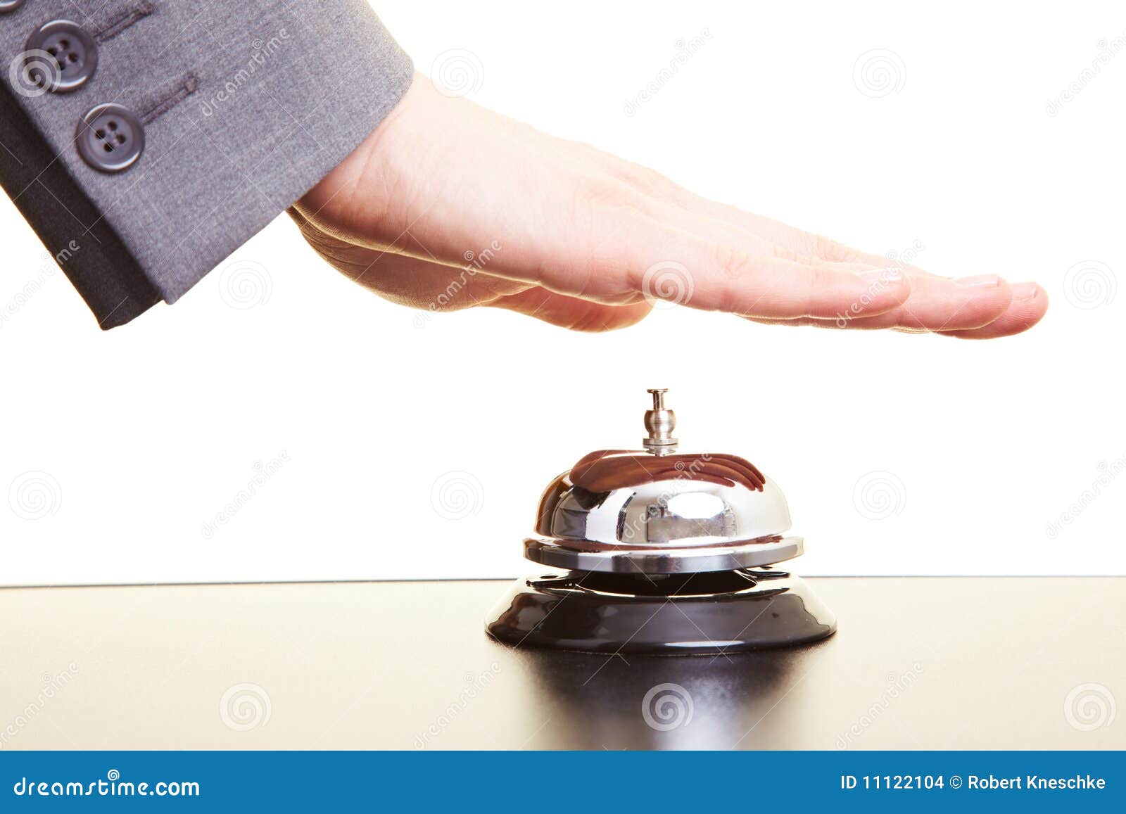 Hand on bell stock photo. Image of reception, business - 11122104