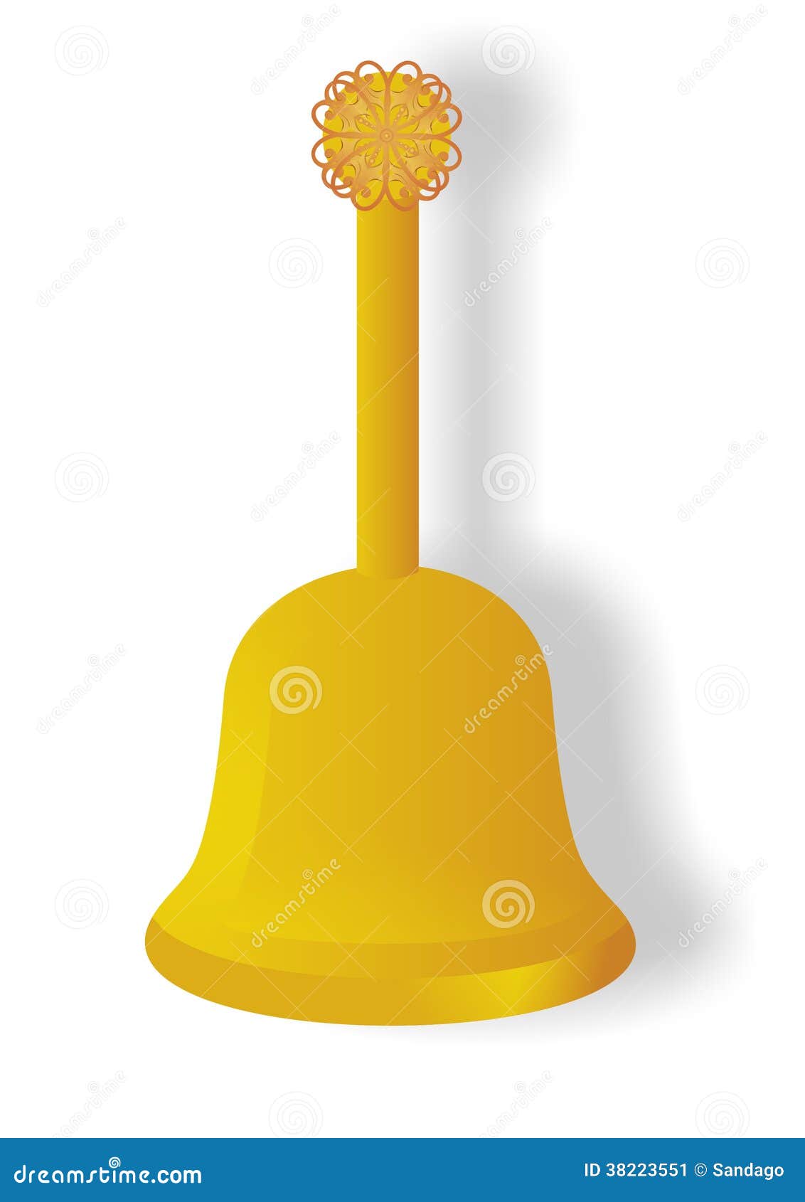 Hand bell stock vector. Illustration of christmas, brass - 38223551