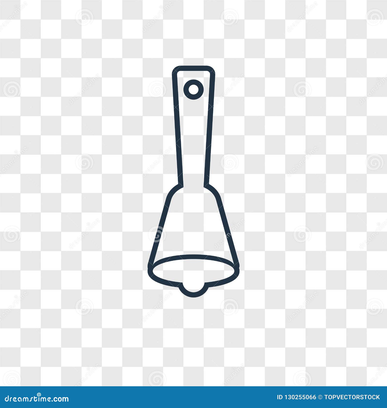 Hand Bell Concept Vector Linear Icon Isolated on Transparent Background ...