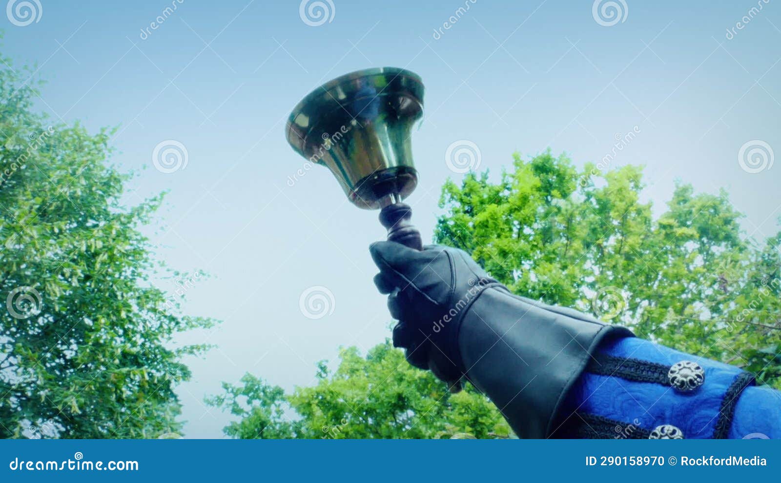 Hand Bell is Rung Outside by Trees Stock Footage - Video of william ...