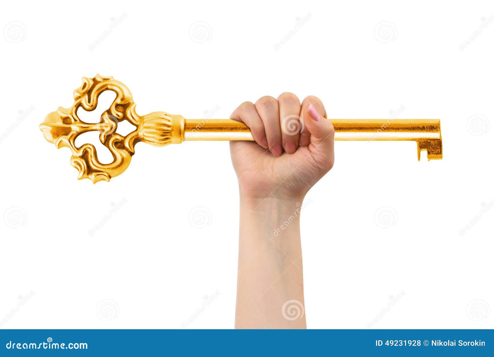 Hand and big gold key stock photo. Image of human, agent - 49231928