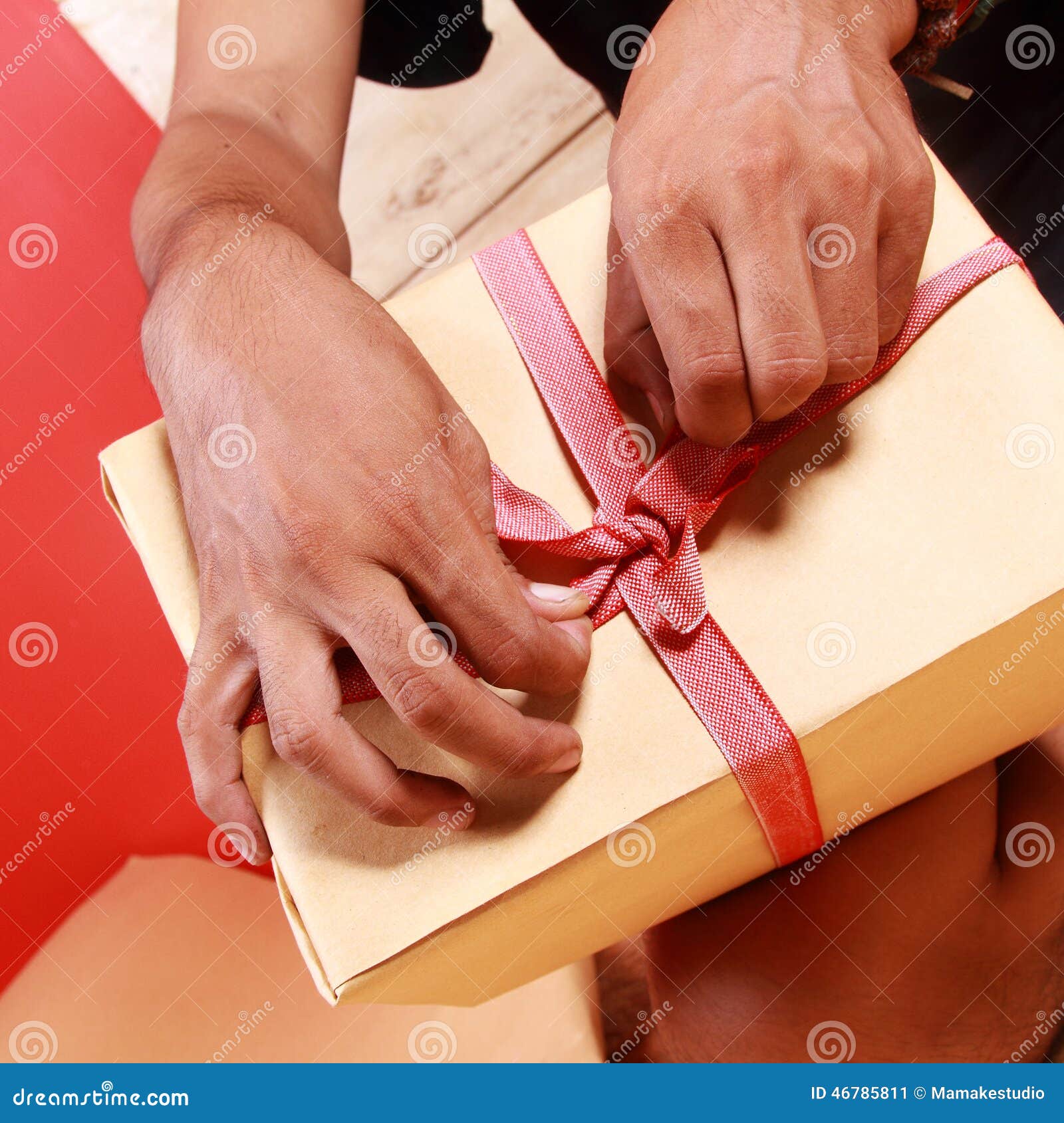 Hand Binding a Ribbon in a Gift Stock Image - Image of present, cute ...