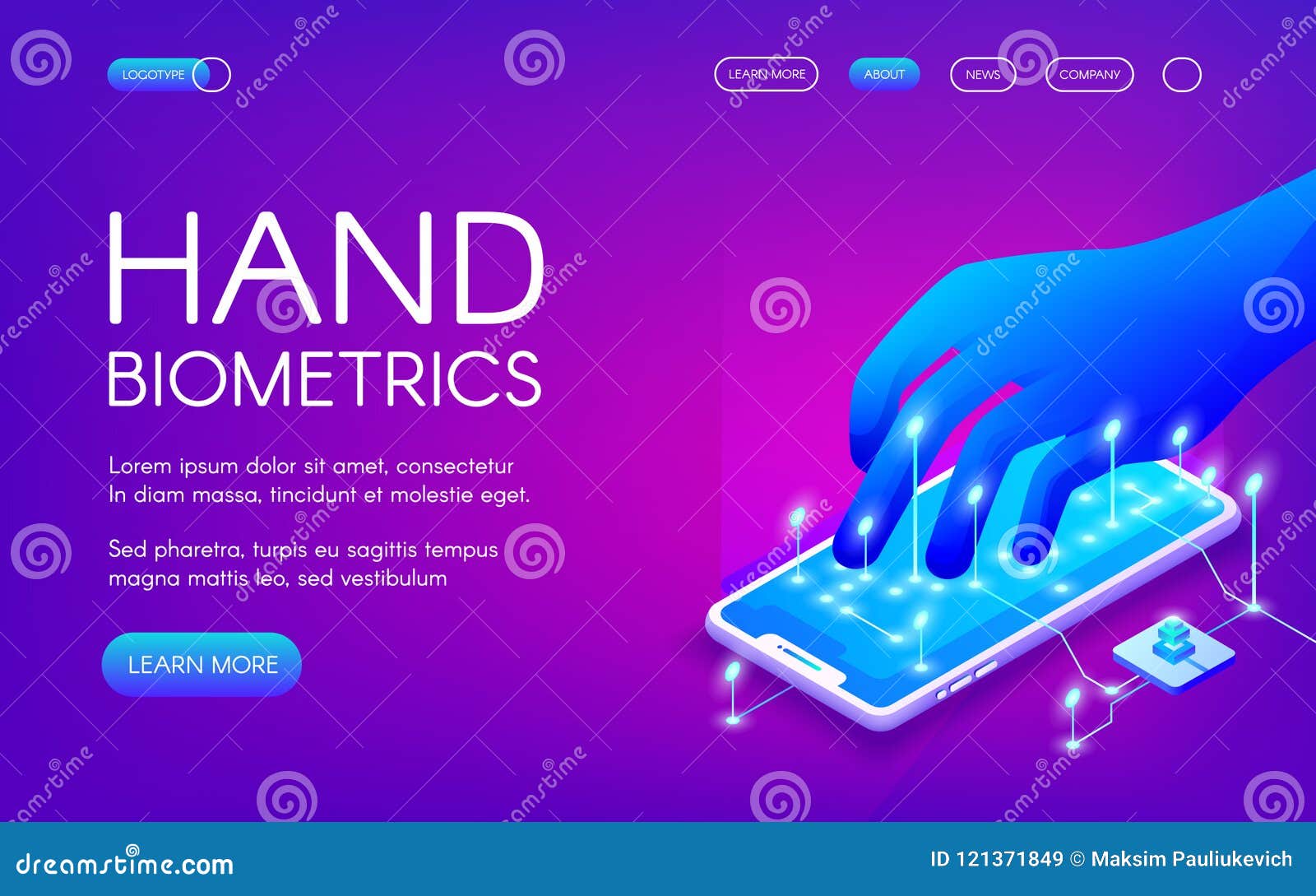 Hand Biometrics Technology Vector Illustration Stock Vector ... Hand Biometrics Technology Vector Illustration Stock Vector ...