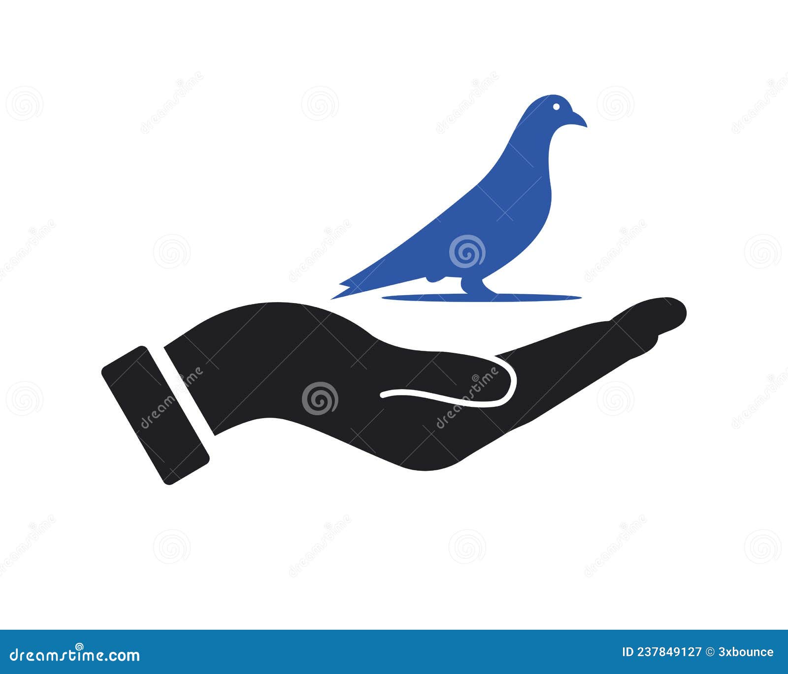 Hand Bird Logo Design. Dove Logo with Hand Concept Vector Stock Vector ...