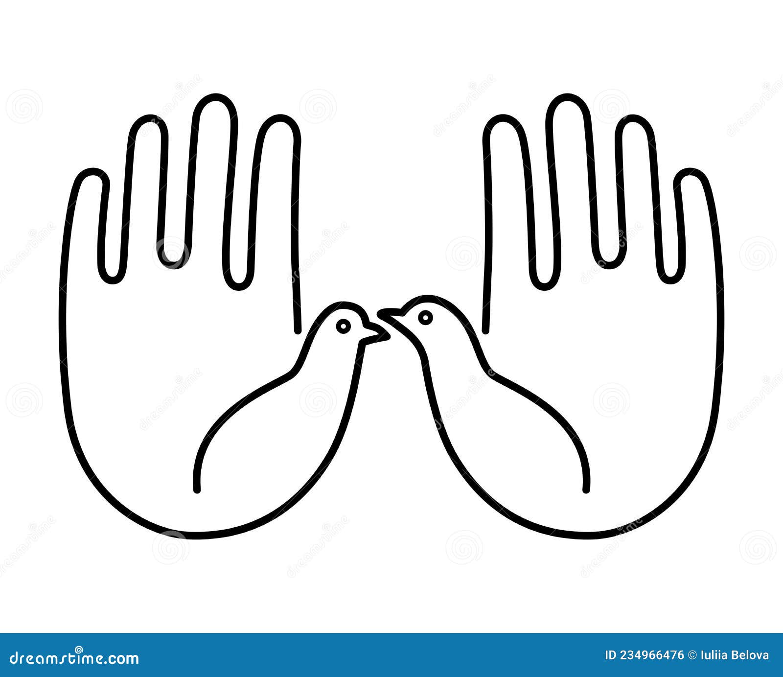 Hand Bird. Sign. Logo. Continuous Line Drawing Stock Vector ...