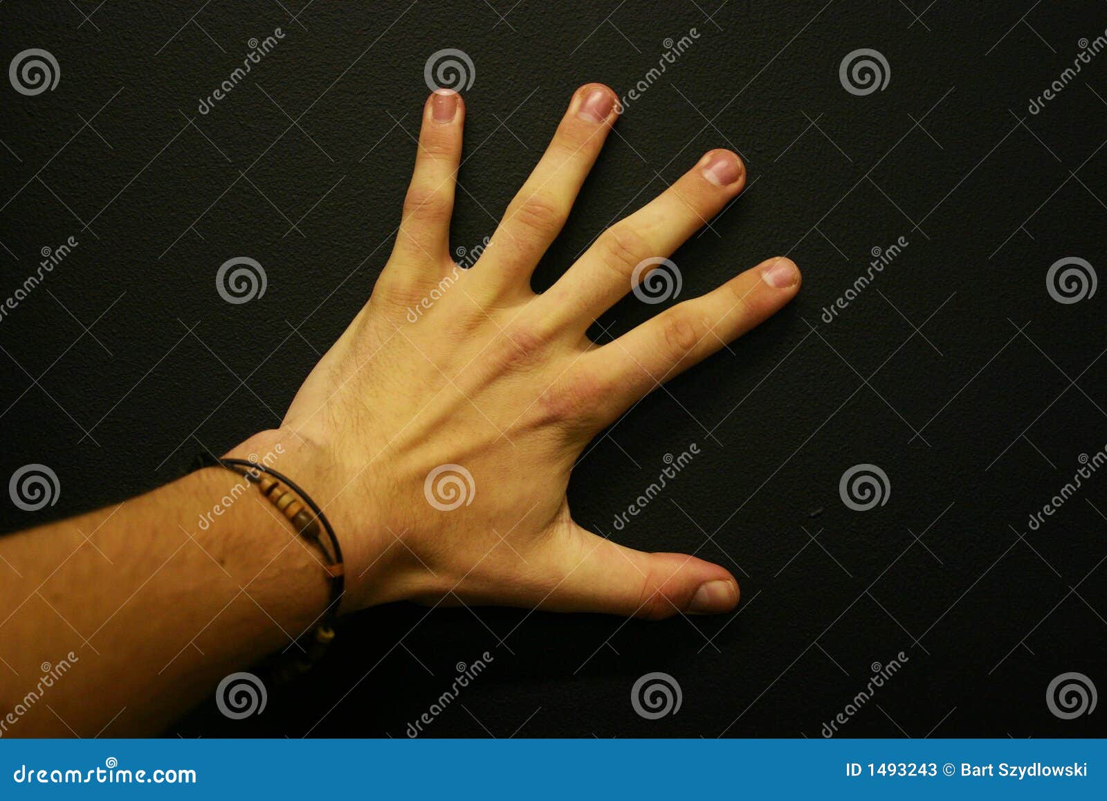 Hand On Black Background Picture. Image: 1493243