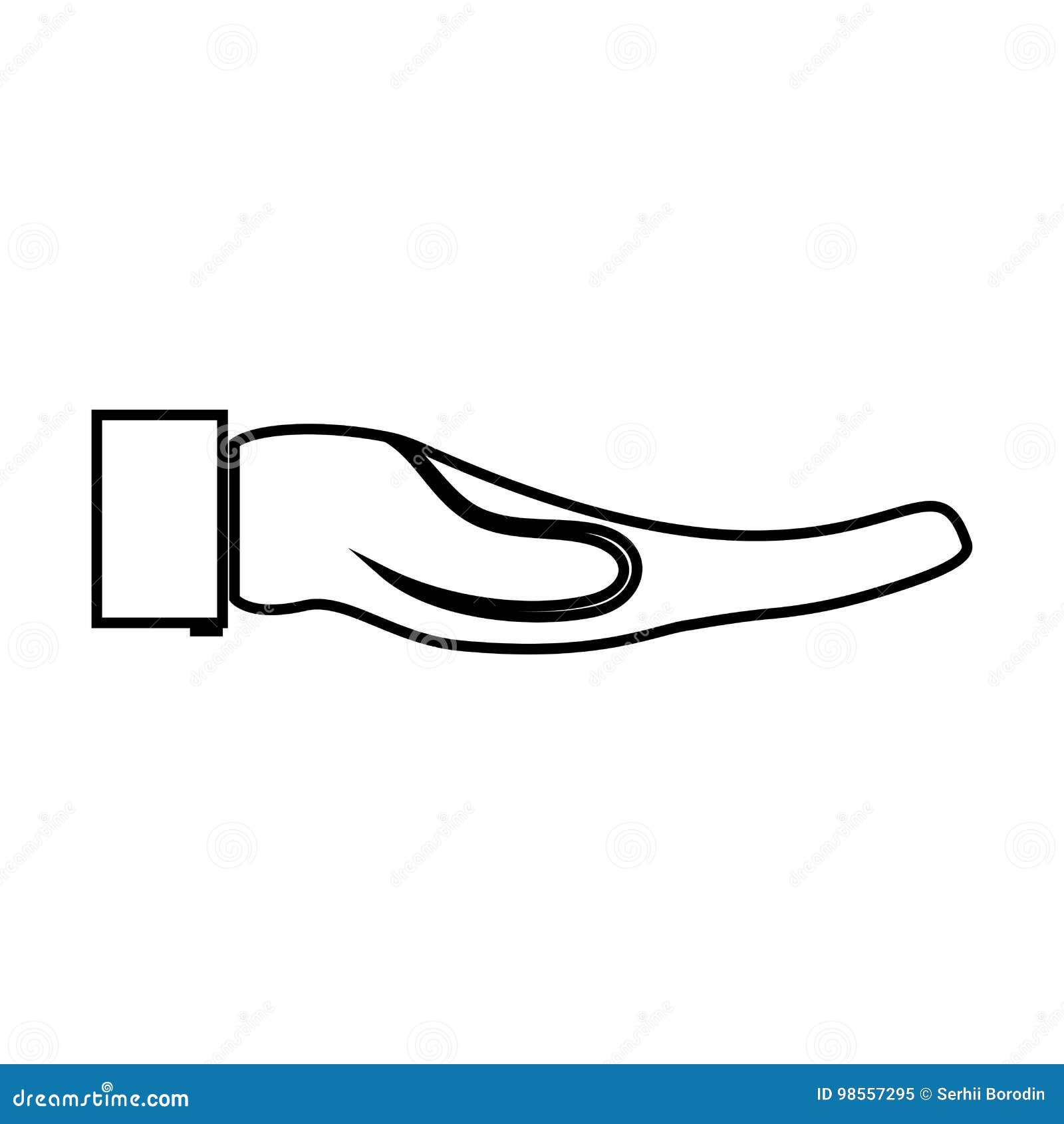 Hand black color icon . stock vector. Illustration of vector - 98557295