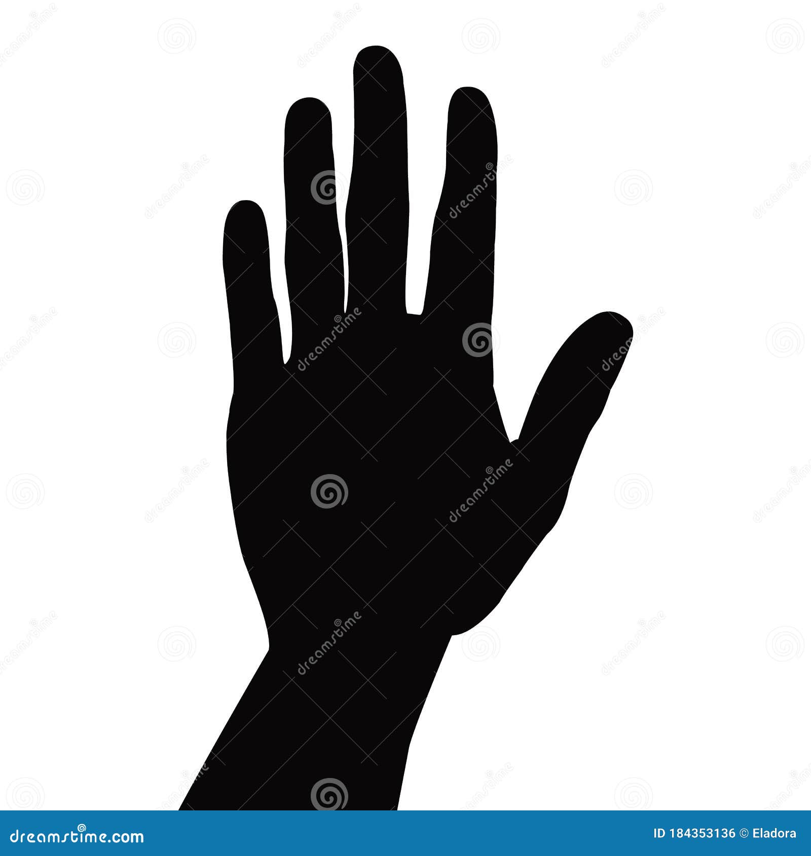 A Hand Black Color Silhouette Vector Stock Vector - Illustration of ...