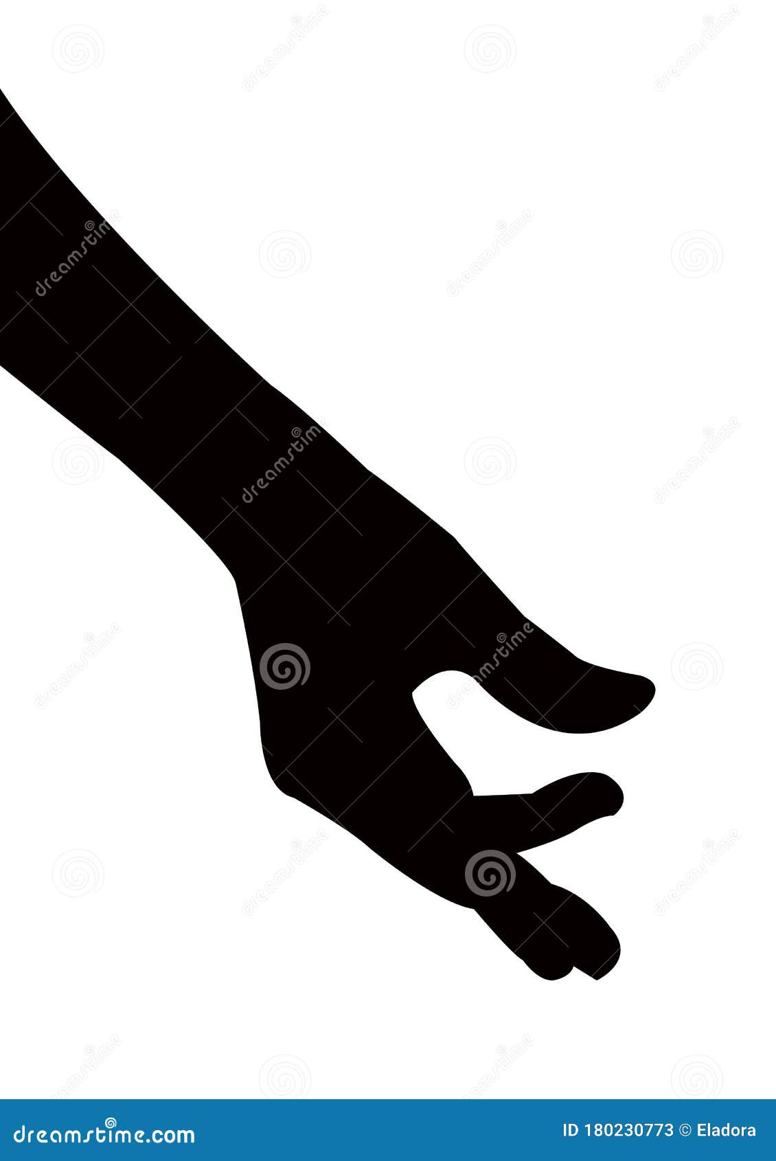 A Hand Black Color Silhouette Vector Stock Vector - Illustration of ...