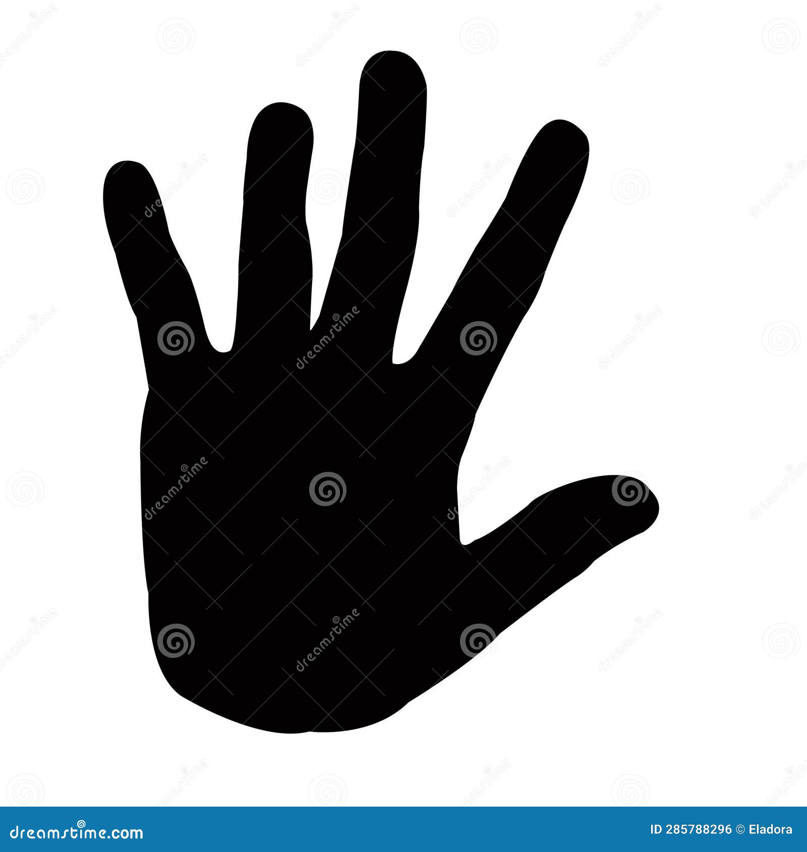 A Hand Black Color Silhouette Vector Stock Vector - Illustration of ...