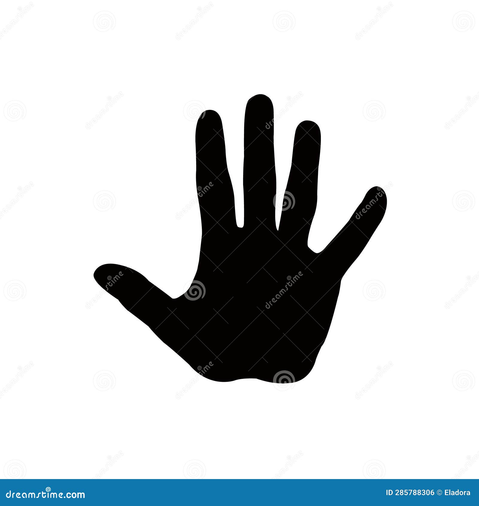 A Hand Black Color Silhouette Vector Stock Vector - Illustration of ...