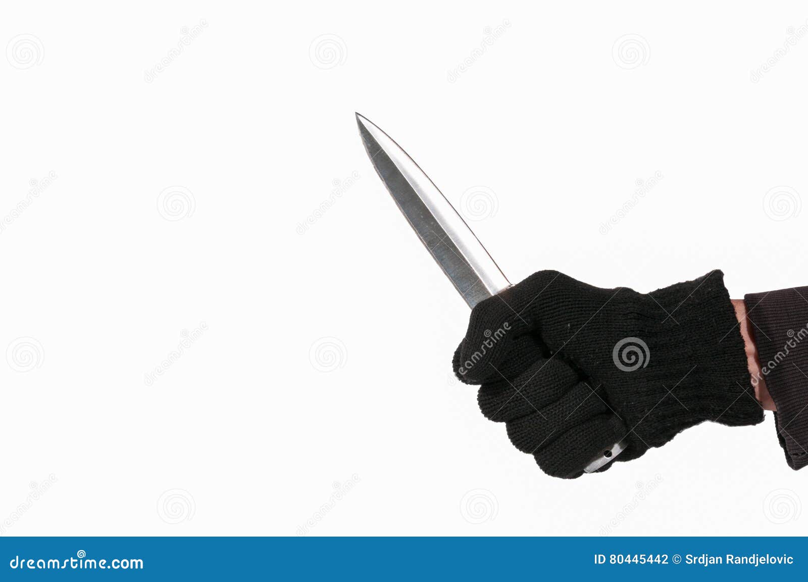 Hand with Black Glove Holding a Dagger Stock Photo - Image of finger ...