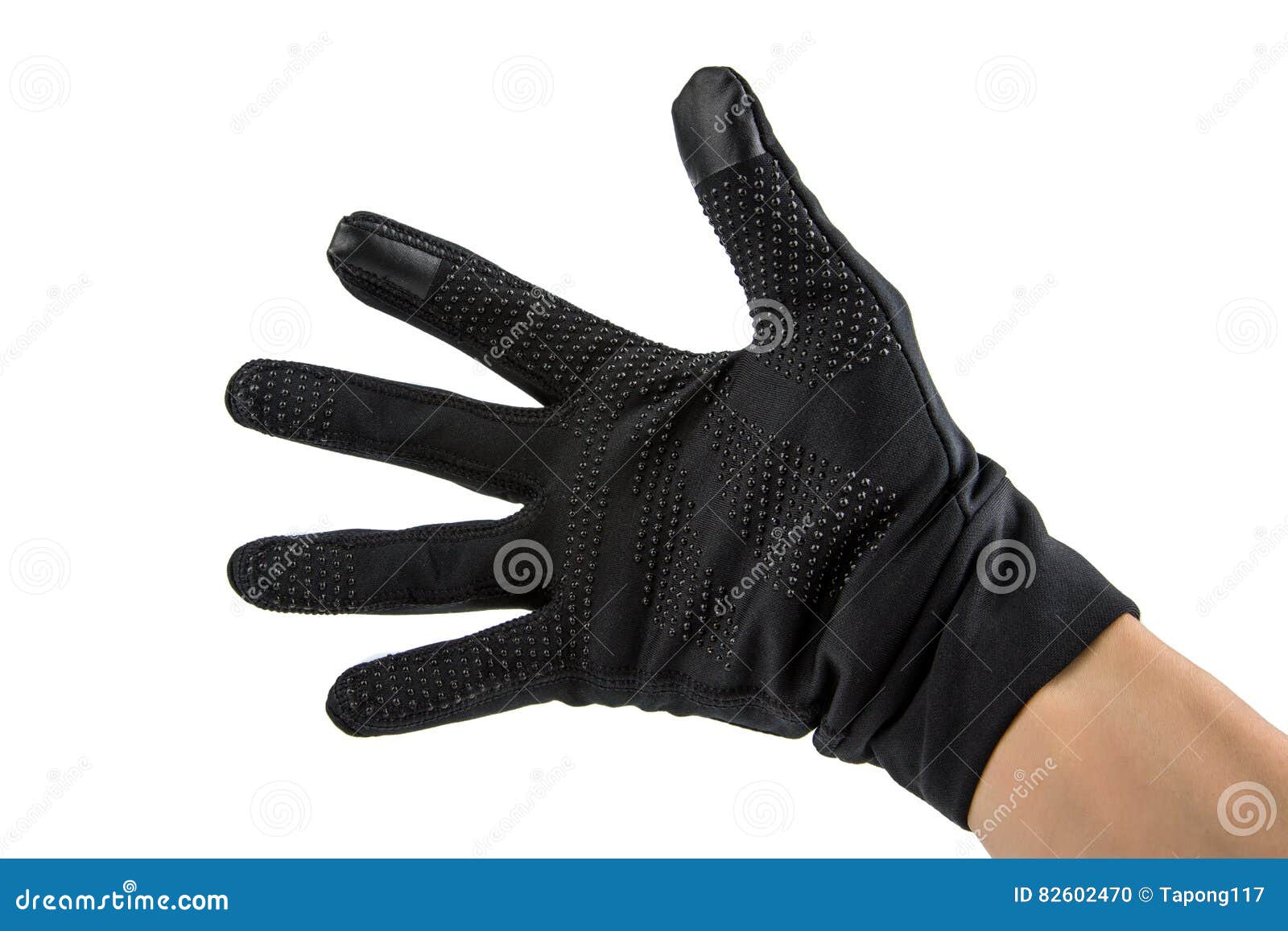 Hand in black gloves stock photo. Image of wear, material - 82602470