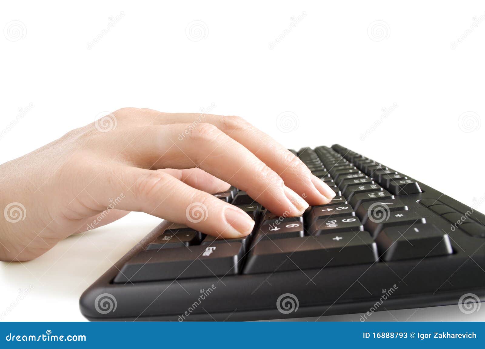 Hand on the black keyboard stock image. Image of alphabet - 16888793