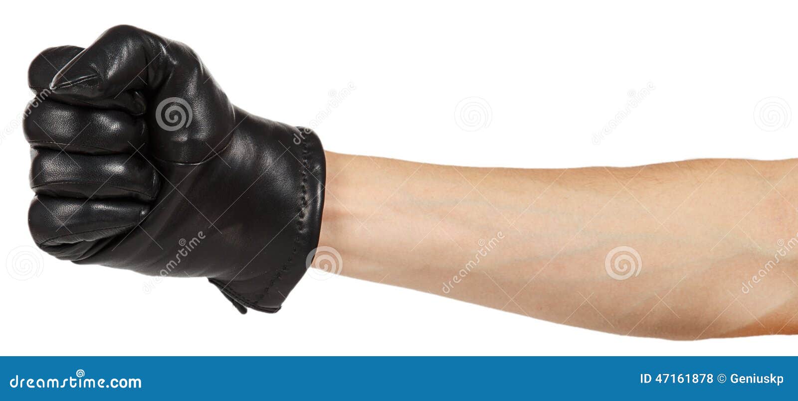 Hand in Black Leather Glove Stock Photo - Image of adult, isolated ...
