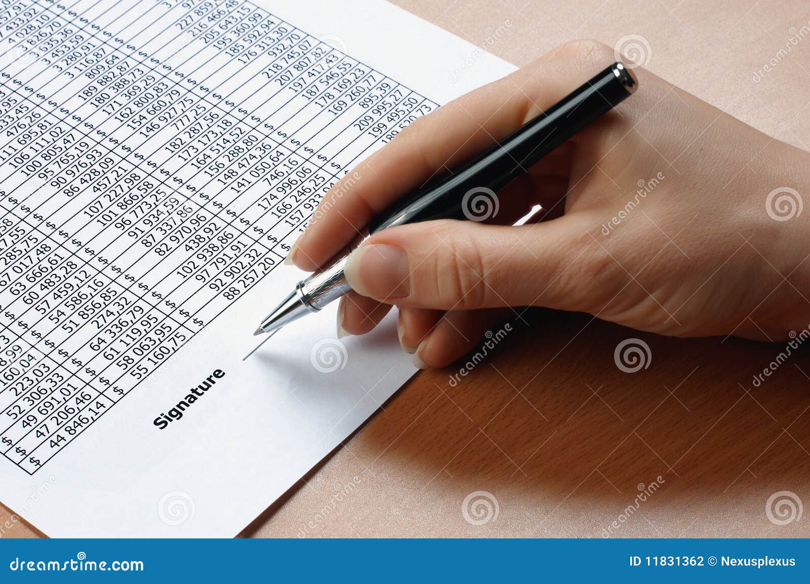 Hand with Black Pen Sign the Document Stock Photo - Image of customer ...
