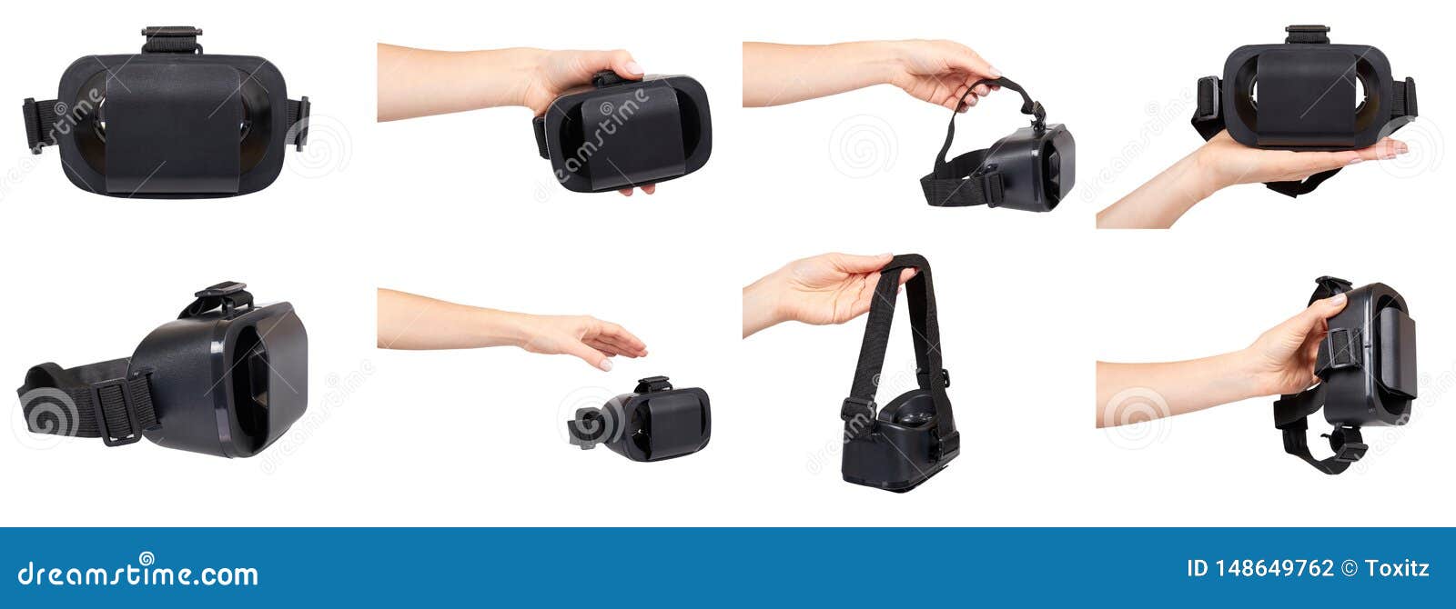 Hand with Black Plastic Virtual Reality Mask, Vr Glasses, Set and ...