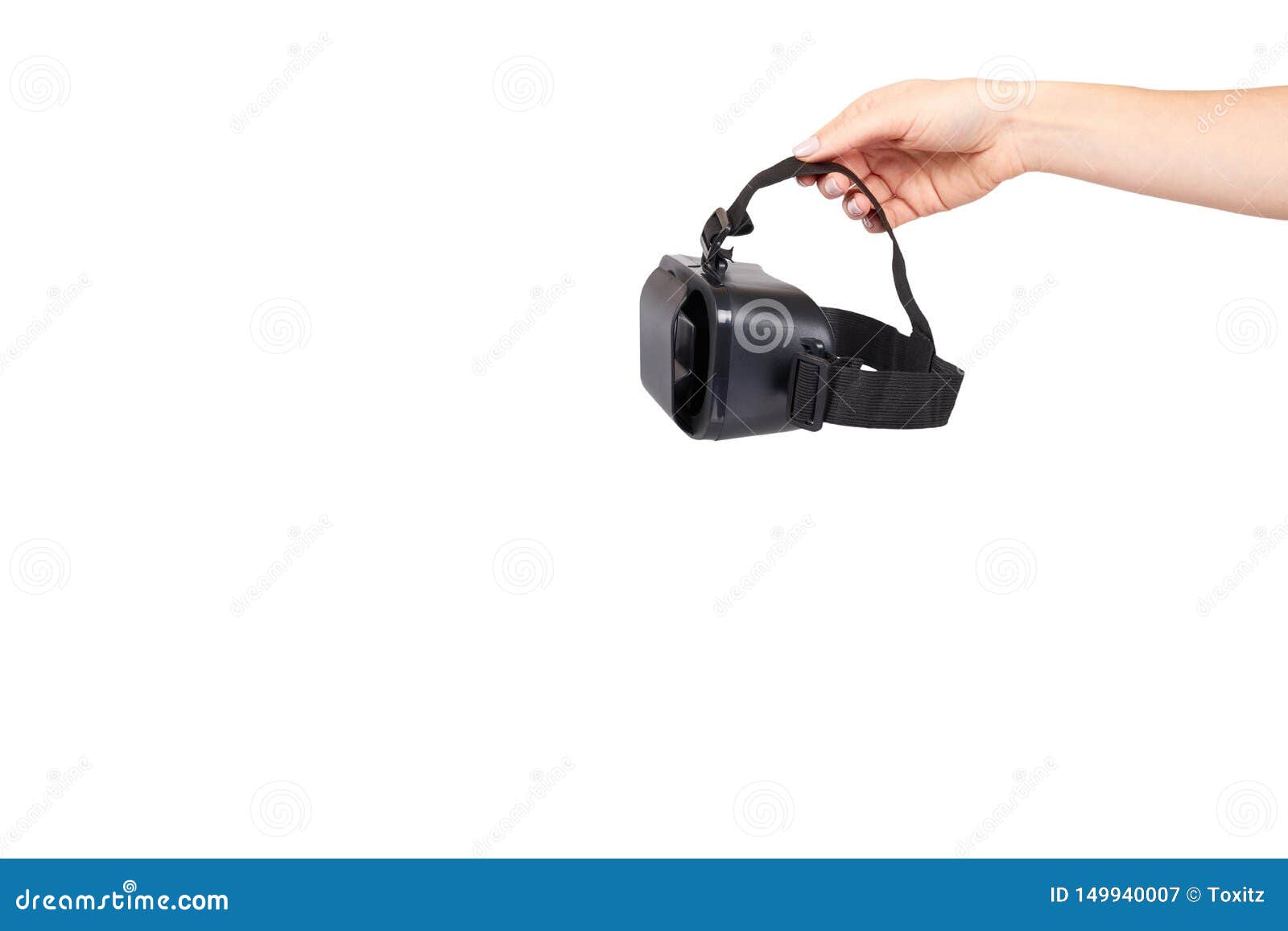 Hand with Black Plastic VR Headset, Virtual Reality Mask Stock Image ...