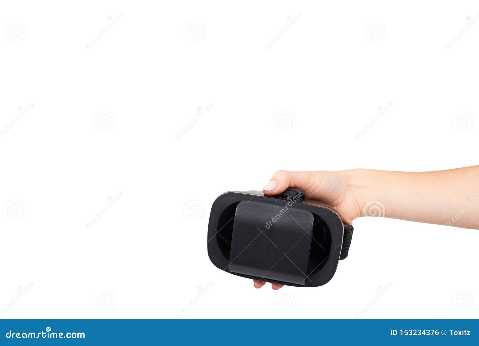 Hand with Black Plastic VR Headset, Virtual Reality Mask Stock Photo ...