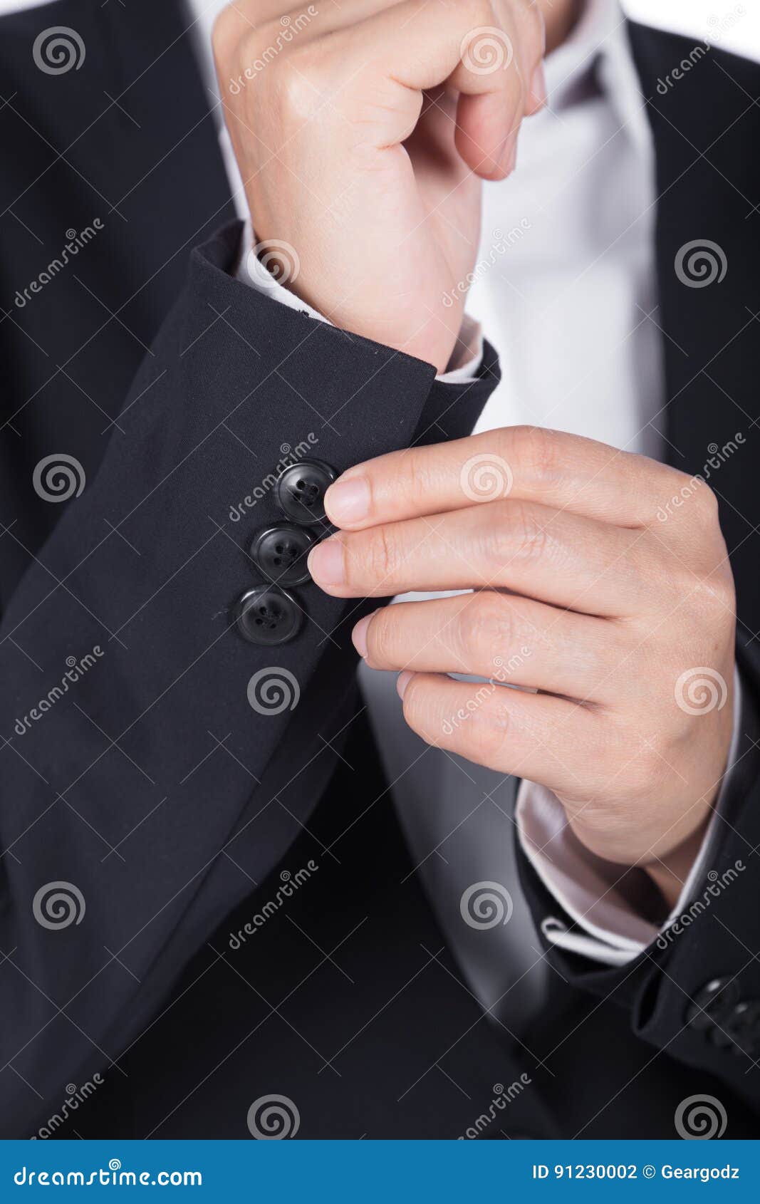 Hand in Black Suit is Dressing Up Stock Photo - Image of fashion, shirt ...