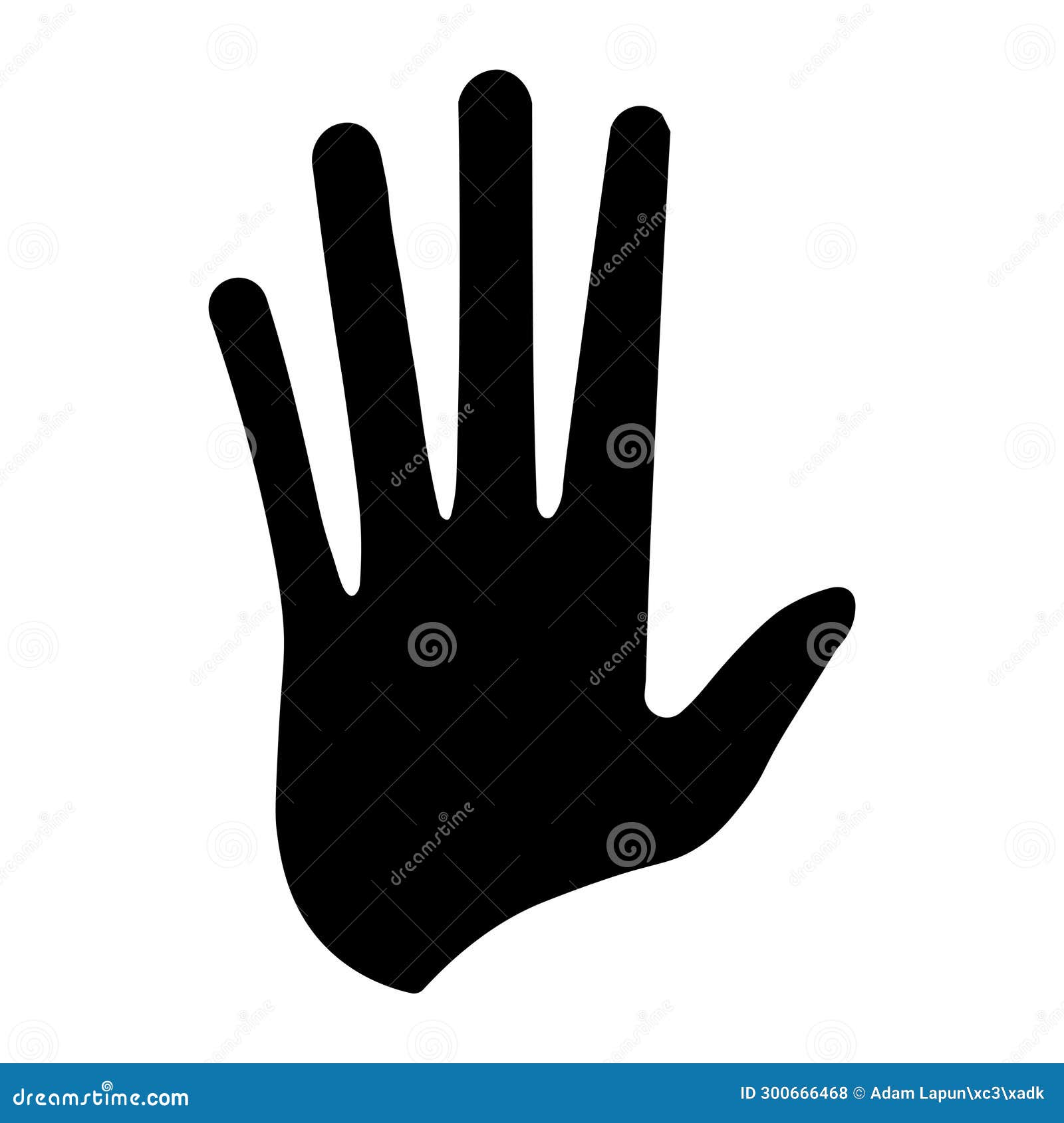 Hand Black Vector Icon on White Background Stock Illustration ...