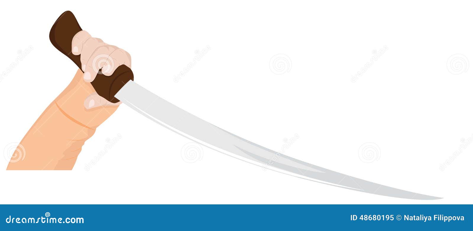 Hand with blade stock vector. Illustration of hand, sword - 48680195